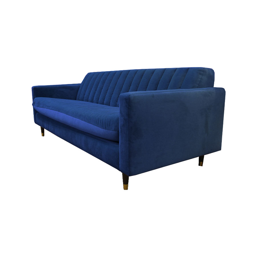 Shaw Blue velvet 3 seater sofa - Pieces.ie