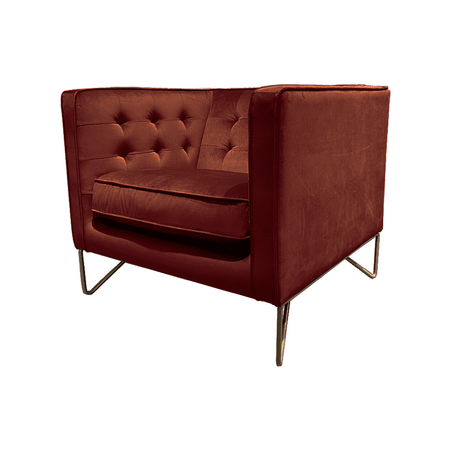 Shelbourne Armchair in Rust Velvet - Pieces.ie