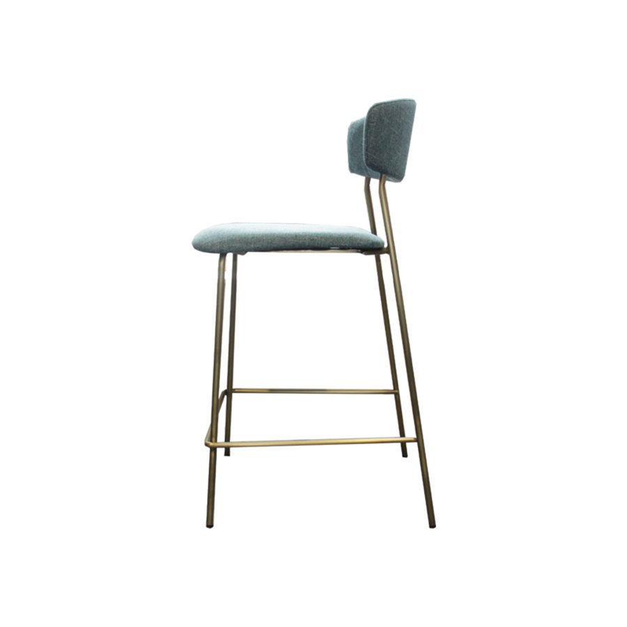 Thomas Counter Stool in Teal Fabric - Pieces.ie