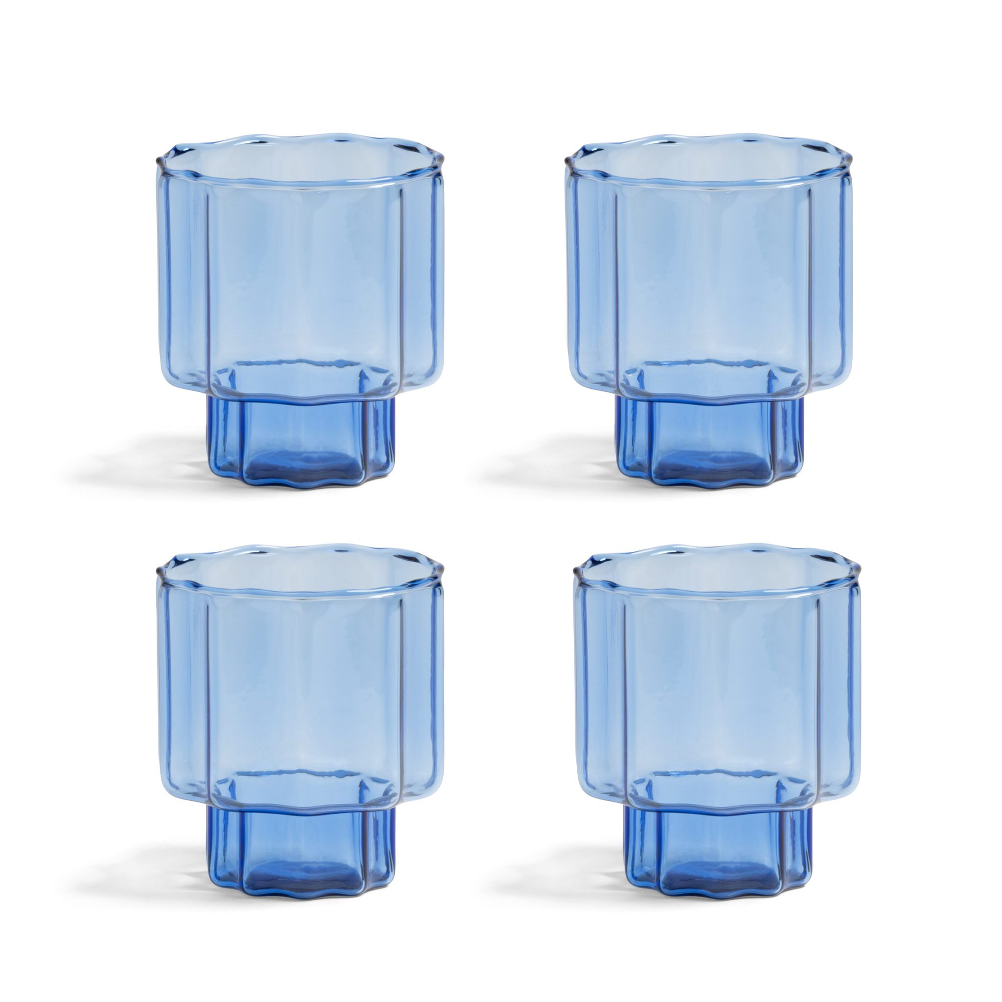 Glass Bloom Blue - Set of 4 - Pieces.ie