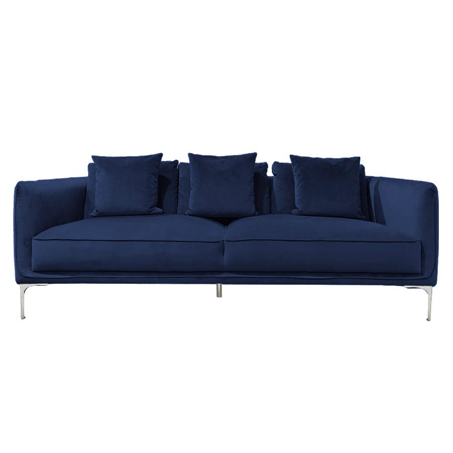 Merrion 3 seater Sapphire Blue velvet - Pieces.ie